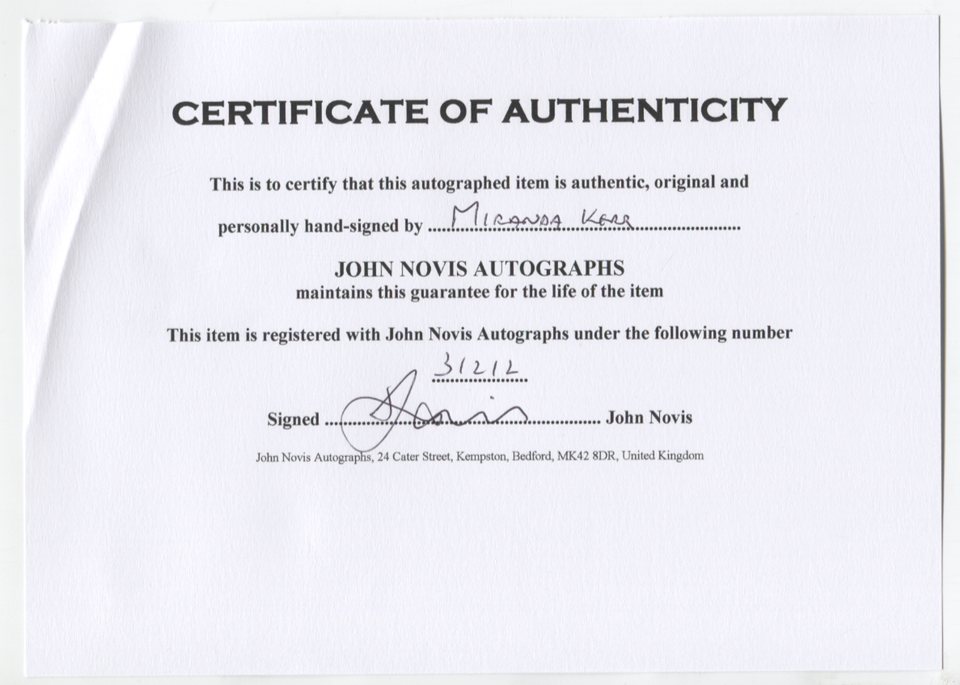 Miranda Kerr Model Autographed 8"x10" Photo w/COA WWE11-53 | eBay