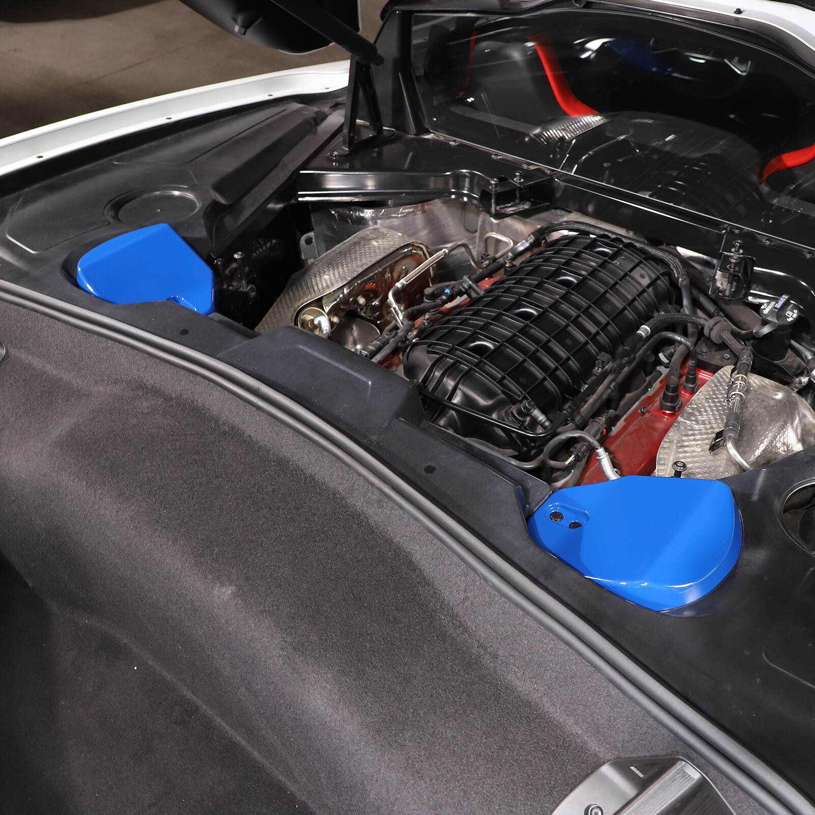 Blue Engine Bay Shock Tower Cover Panel Cover ABS Trim For Corvette C8 ...