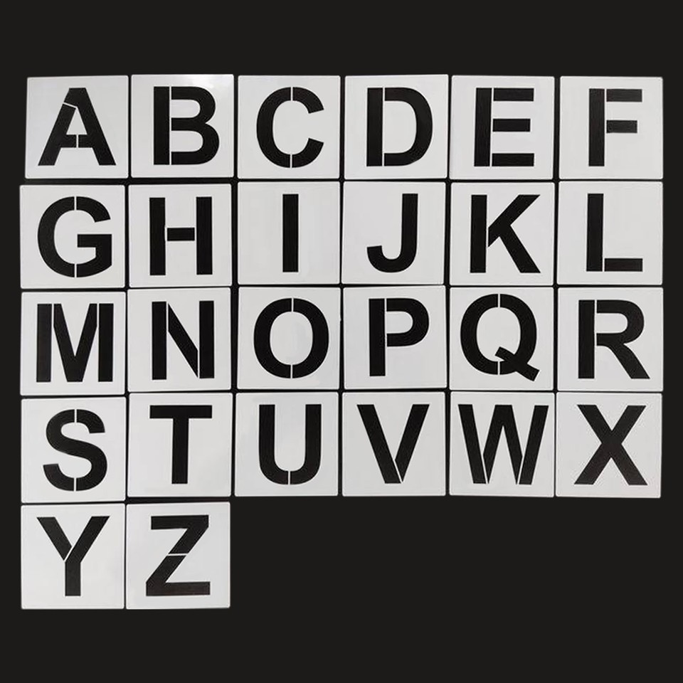 36pcs 4 Inch Alphabet Letters & Numbers Stencils PET Art for Painting ...