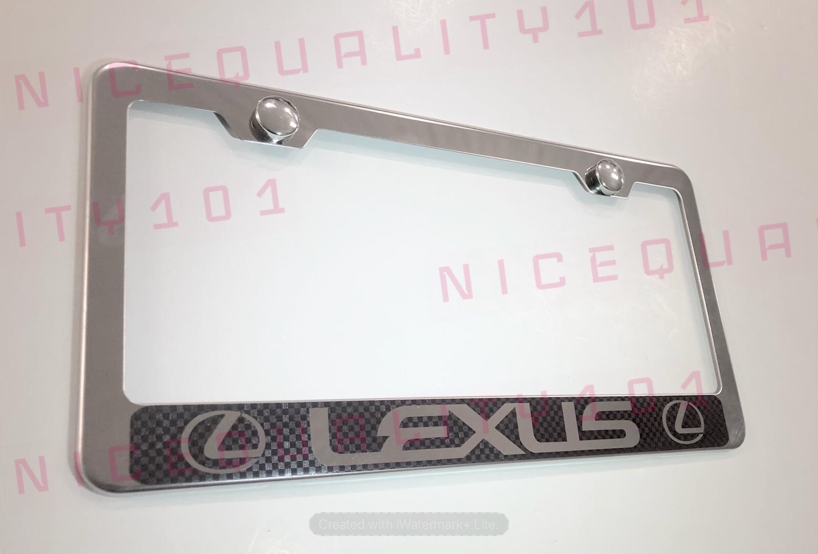 Lexus Carbon Fiber Stainless Steel Chrome Finished License Plate Frame ...