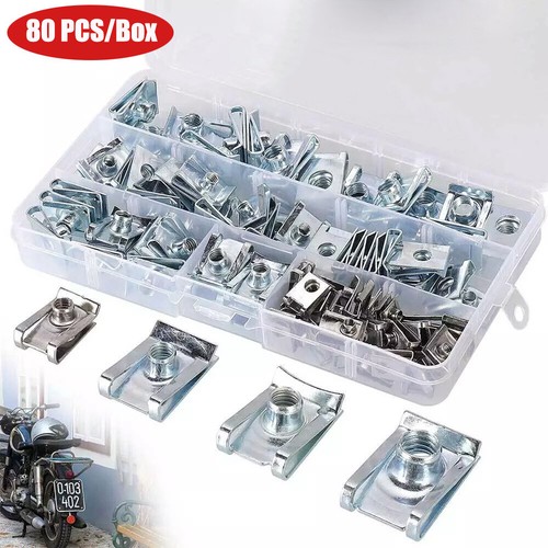 80X U Nut Spring Nuts M4 M5 M6 M8 Clips Fairing Panel Speed Chimney ...