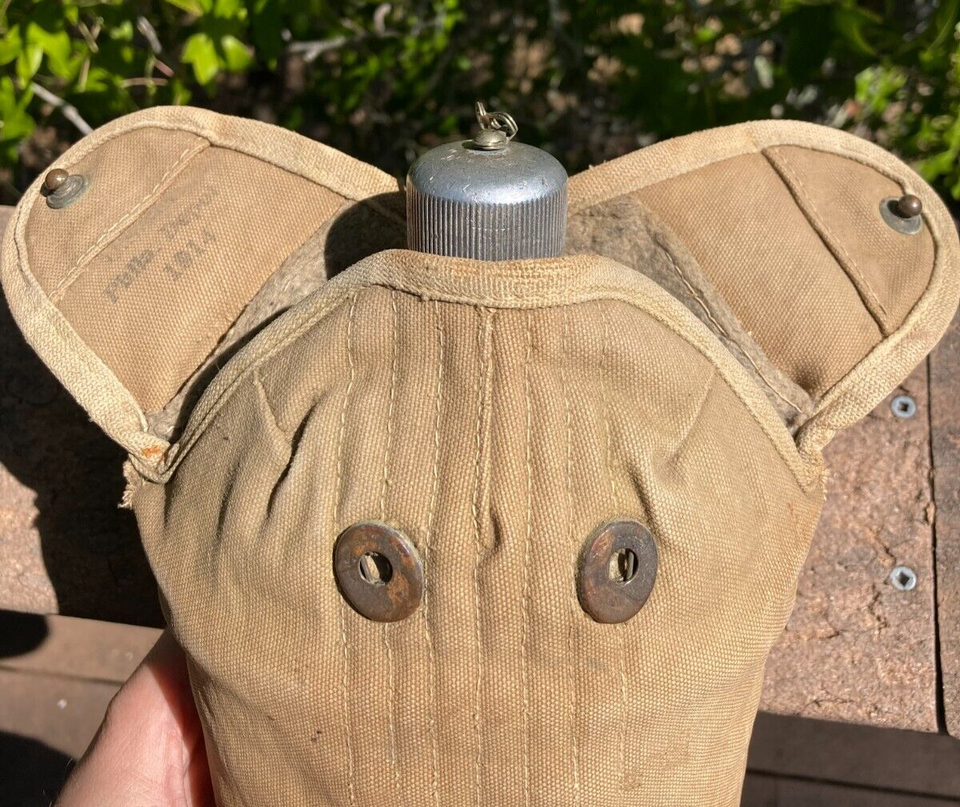 WW1 USMC US Marine Corps P1912 Canteen Set 1914 Eagle Snap w/ Spun ...