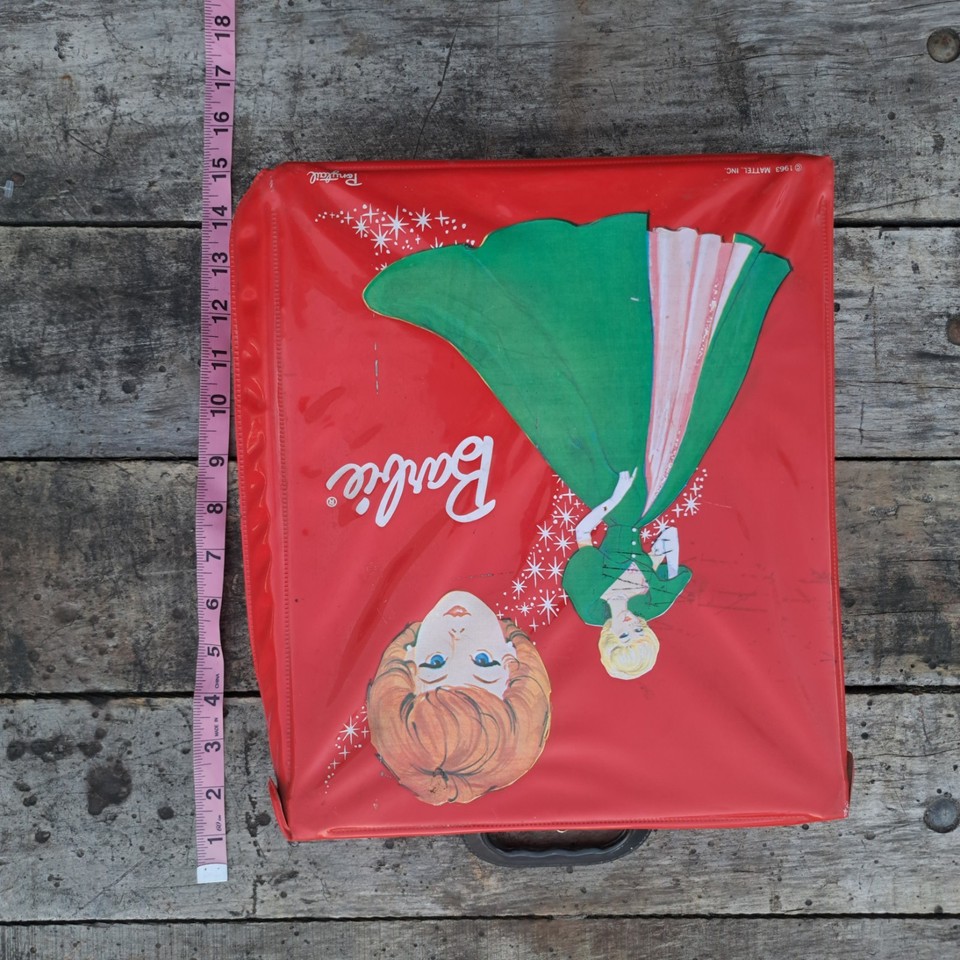 Vintage 1963 Barbie Red Head Ponytail Vinyl Carrying Toy Case 60's AS ...