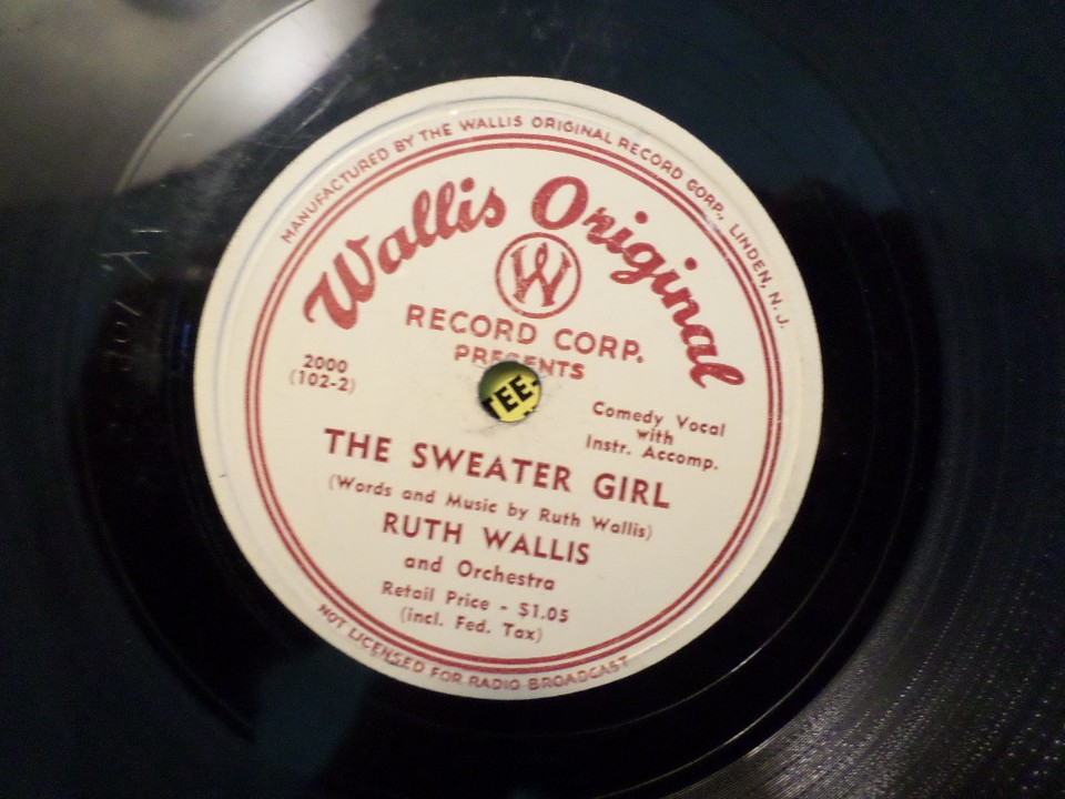 WALLIS ORIGINAL 78 RECORD/RUTH WALLIS/ADMIRAL'S DAUGHTER/SWEATER GIRL ...