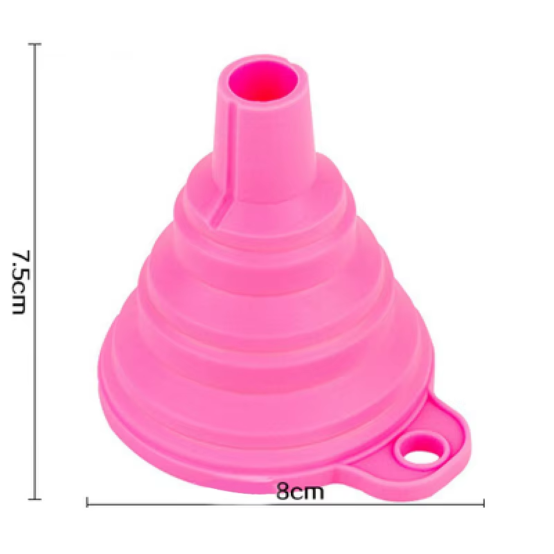 Red Silicone Funnel Mini Multifunctional Convenient Kitchen Folding and ...