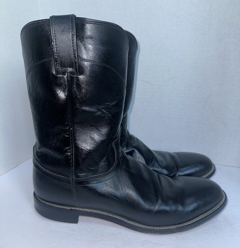 VTG Justin Classic Black Roper Style 3133 Cowboy Boots Mens Size 10.5 D ...