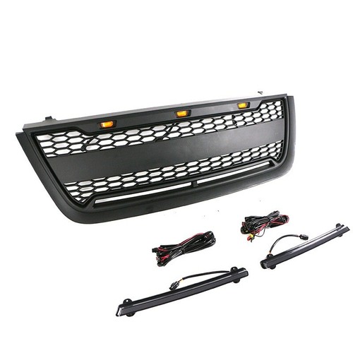 Fit For Expedition 2003-2006 Black Front Grille Upper Grill With led ...