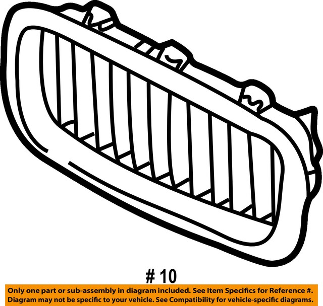 Genuine BMW 7 Series E38 Front Radiator Kidney Grille Left 51138125811 ...