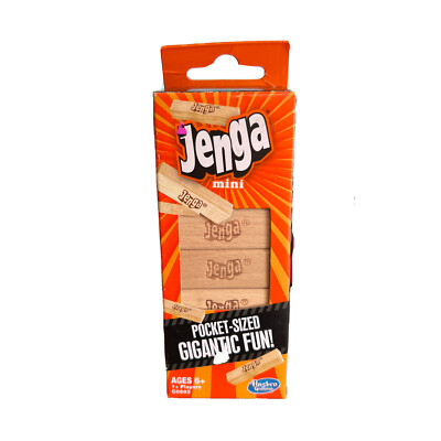 JENGA Mini Travel Pocket Sized Gigantic Fun Game Hasbro stack blocks ...