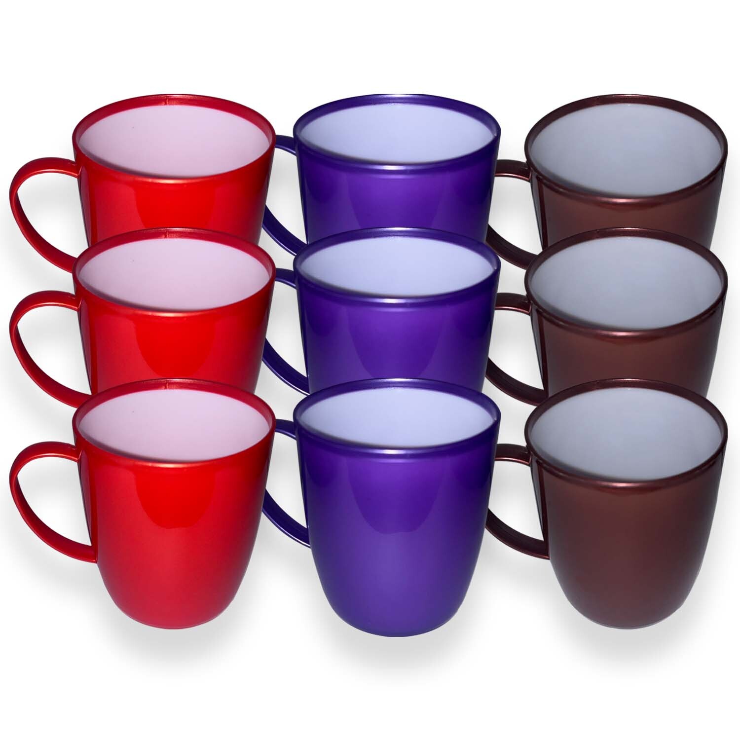 Plastic Coffee Mug with Handles - Reusable Cups for Hot Cold Tea ...