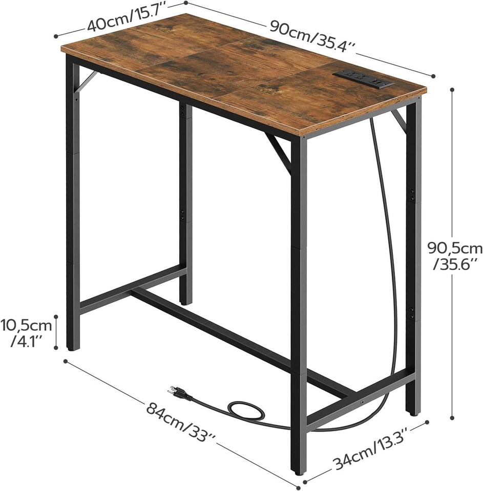HOOBRO Bar Table Rectangular Pub Table Counter Bar Height Table Dining ...