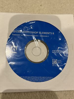 Adobe Photoshop Elements 8 Software Disc w/ Serial Number Install Key ...