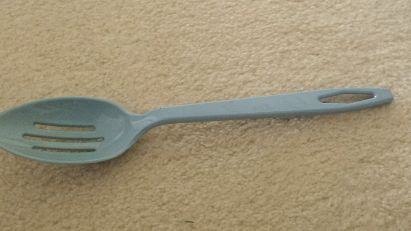 Vintage Blue Slotted SERVING Mixing SPOON Tailor USA Made Products ...