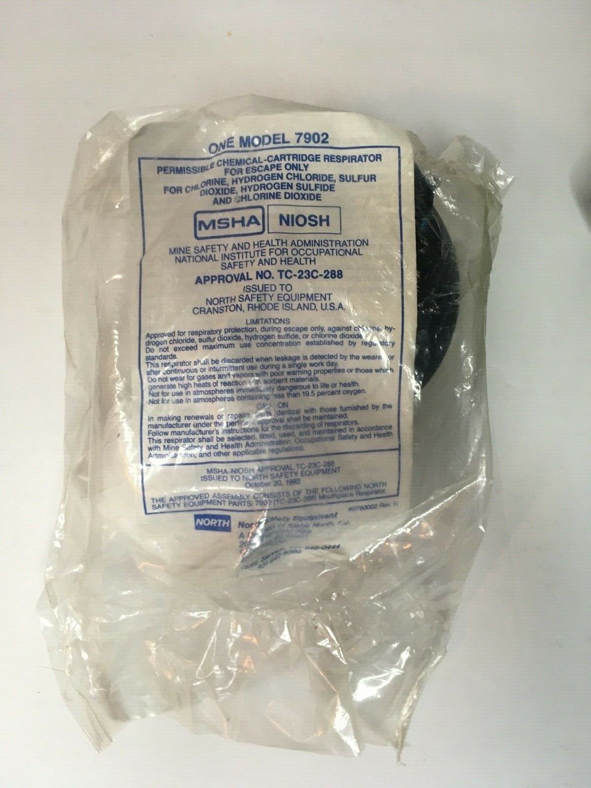 North Safety Equipment Model 7902 Mouthpiece Chemical Cartridge ...