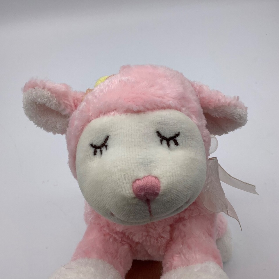 Kids Preferred Pink Lamb Plush Sleeping Baby Sheep Rattle 9" long | eBay
