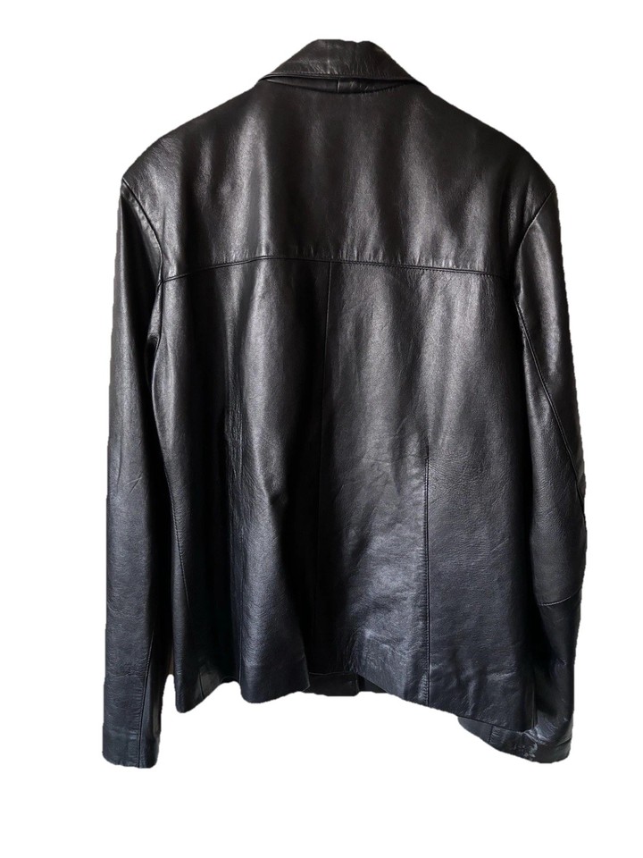 100% Real Leather Vintage Black Boxy Jacket Soft Nappa Ladies 80s 90s ...