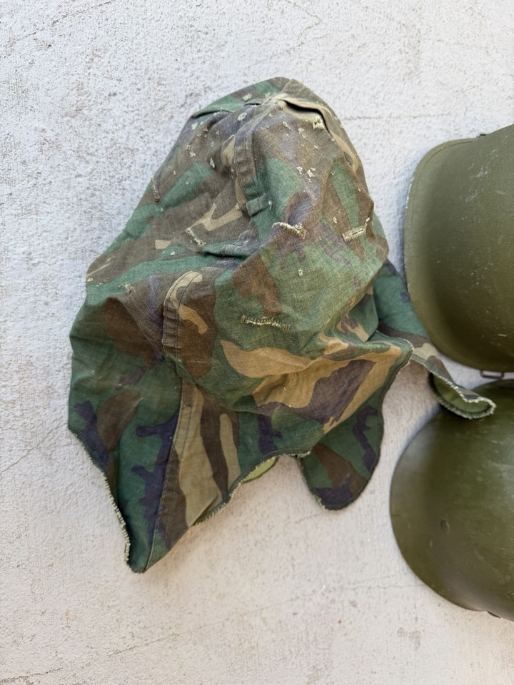 US Military Issue Vietnam Era M1 Steel Pot Helmet with Liner Camouflage ...