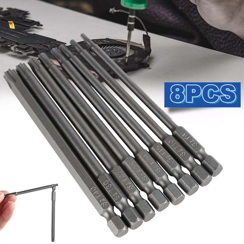 8Pcs 100MM Extra Long Torx Screwdriver Bit Set, Magnetic Torx Head ...