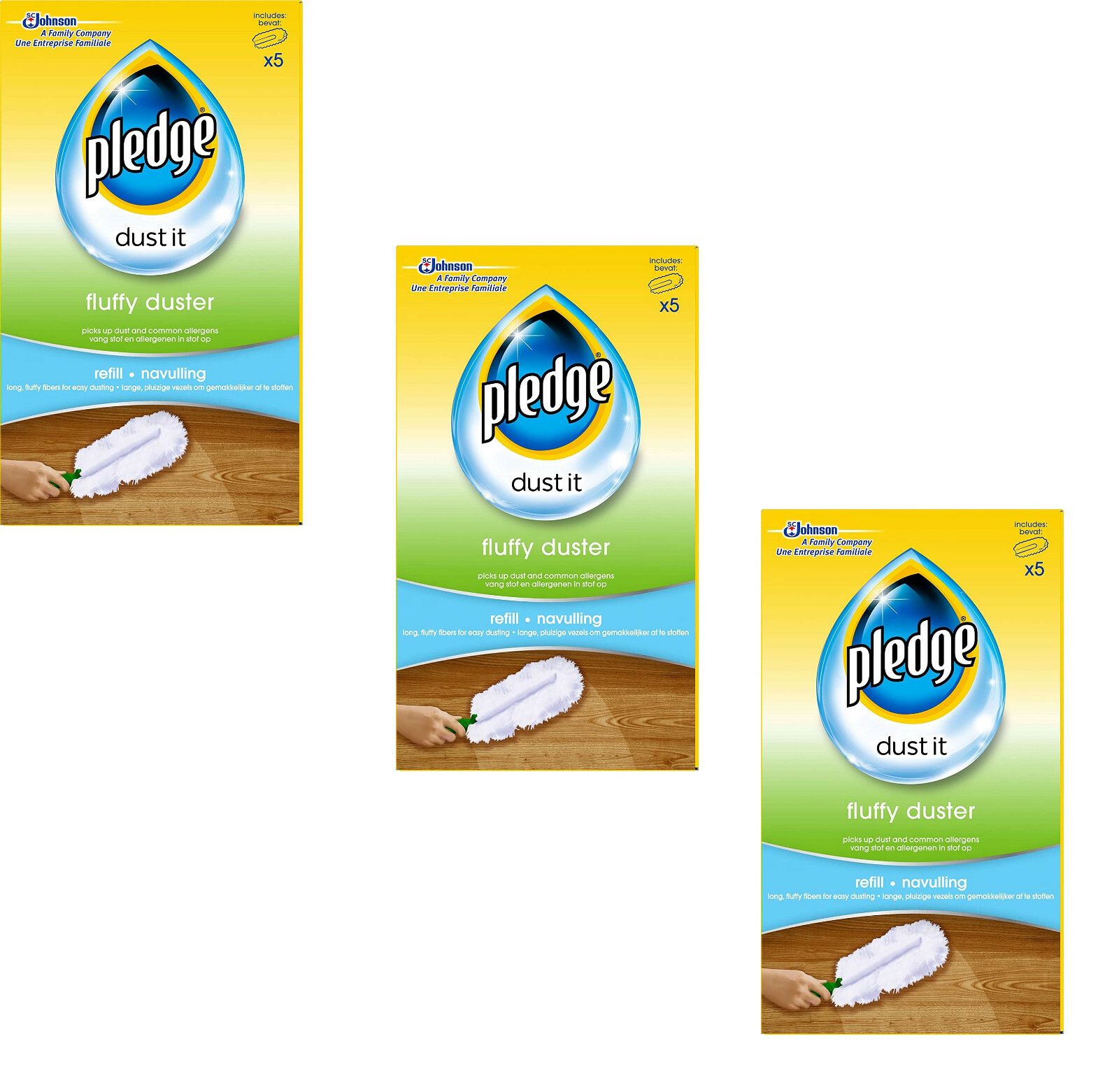 3 X Pledge Fluffy Dusters Refills - Pack of 5 785923346373 | eBay