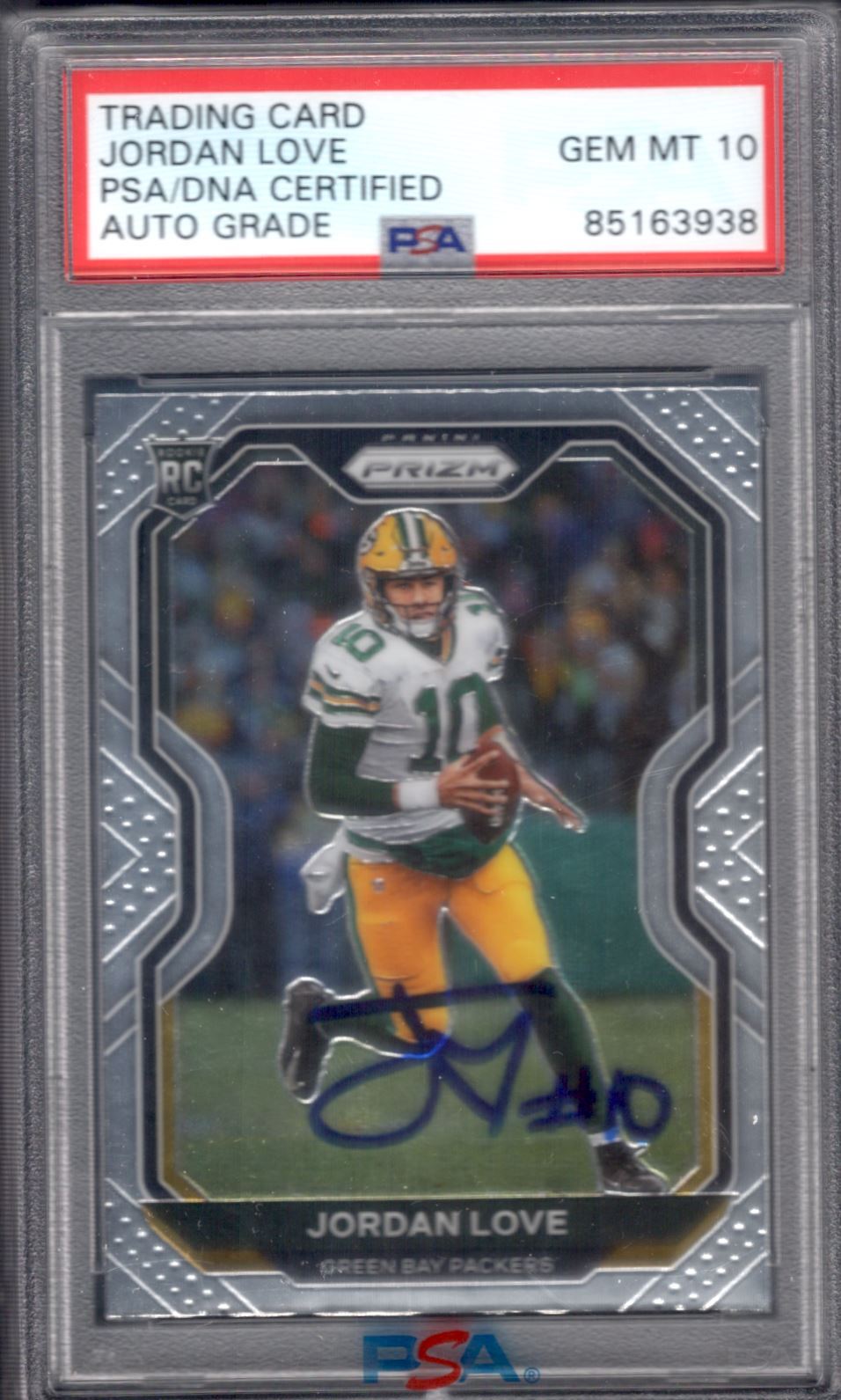 2020 Panini Prizm Rookie Auto On Card PSA 10 Jordan Love Rookie Auto ...