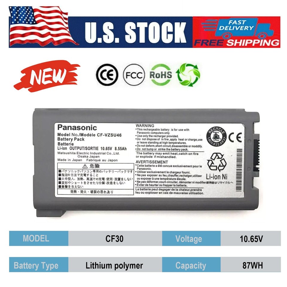 Genuine CF-30 Battery For Panasonic Toughbook CF-30F CF-31 MK2 CF-53 CF ...