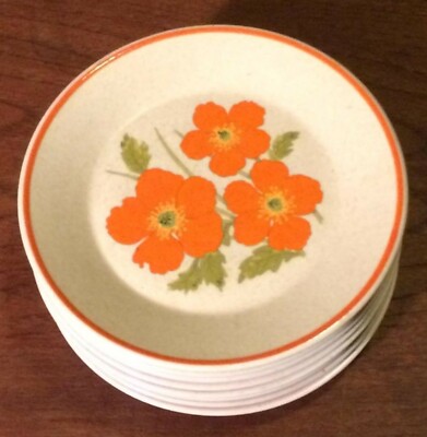 8 LENOX FIRE FLOWER TEMPERWARE Bread & Butter plates USA Freezer Oven ...