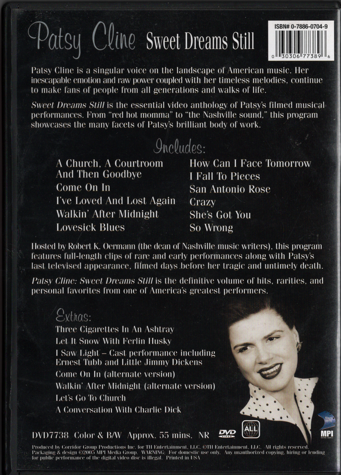 Patsy Cline: Sweet Dreams Still - The Anthology, DVD, TV and Film ...