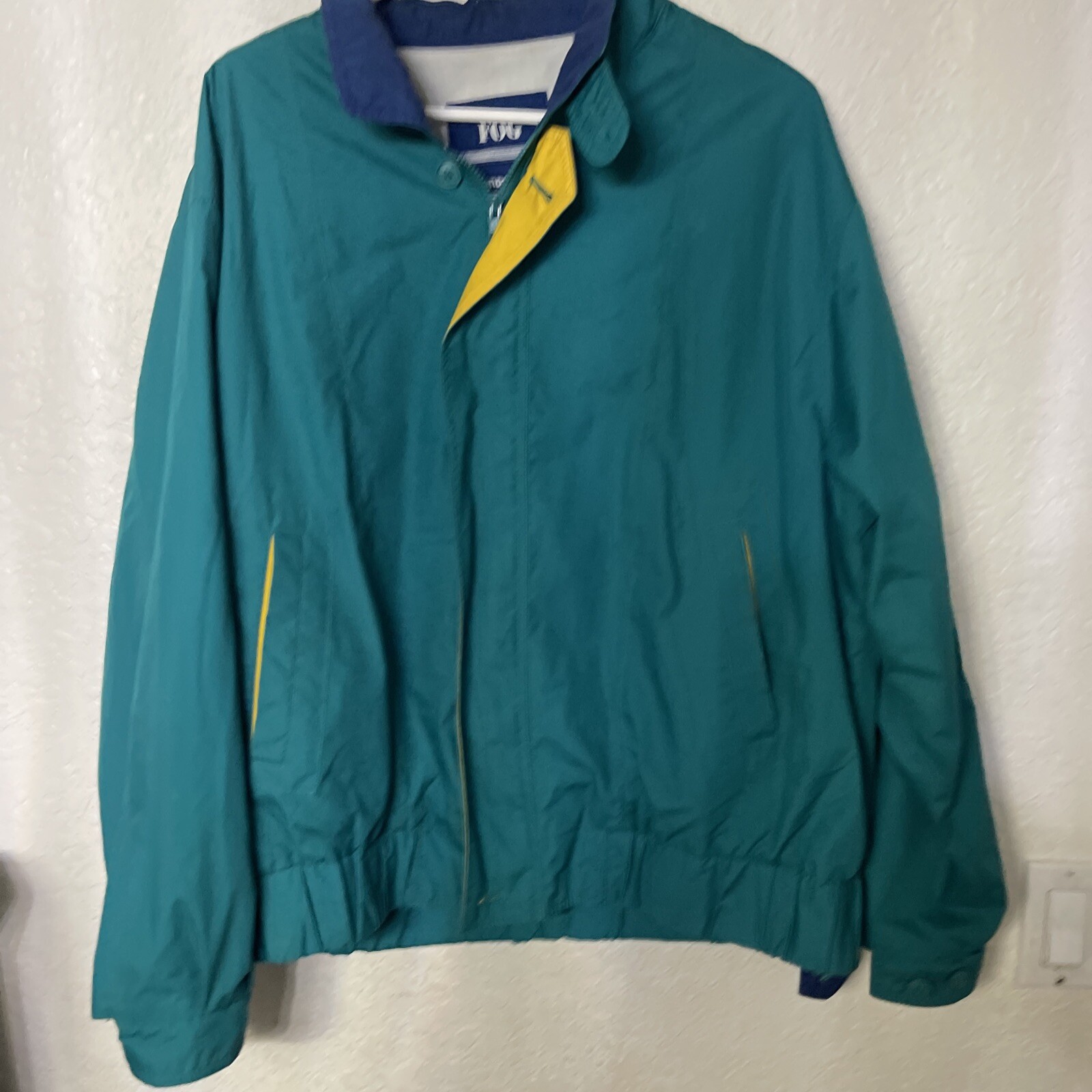 Vintage London Fog Trench Jacket green striped nautic… - Gem