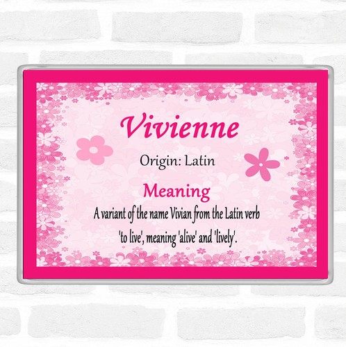 Vivienne Name Meaning Jumbo Fridge Magnet Pink | eBay