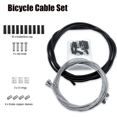 Bicycle Cable Set Break Wire Kit Brake & Gear Front Rear Inner Outer ...