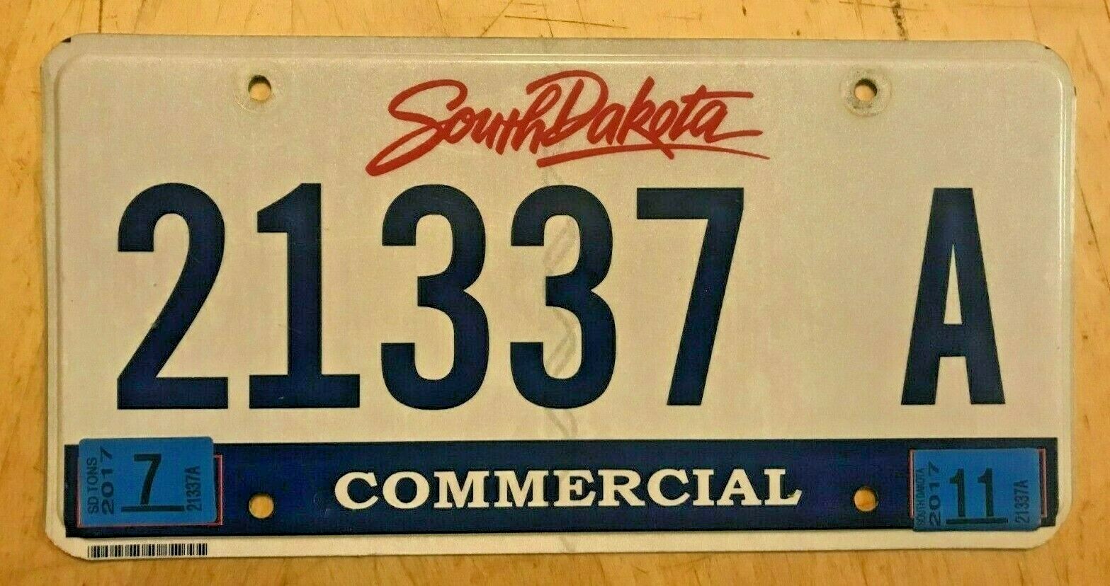 SOUTH DAKOTA COMMERCIAL GRAPHIC LICENSE PLATE " 21337 A " SD COM'L | eBay