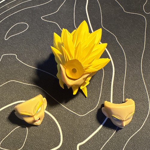 DBZ Figuarts Goku Super Saiyan Head Hair & Faces Custom Fodder Body ...