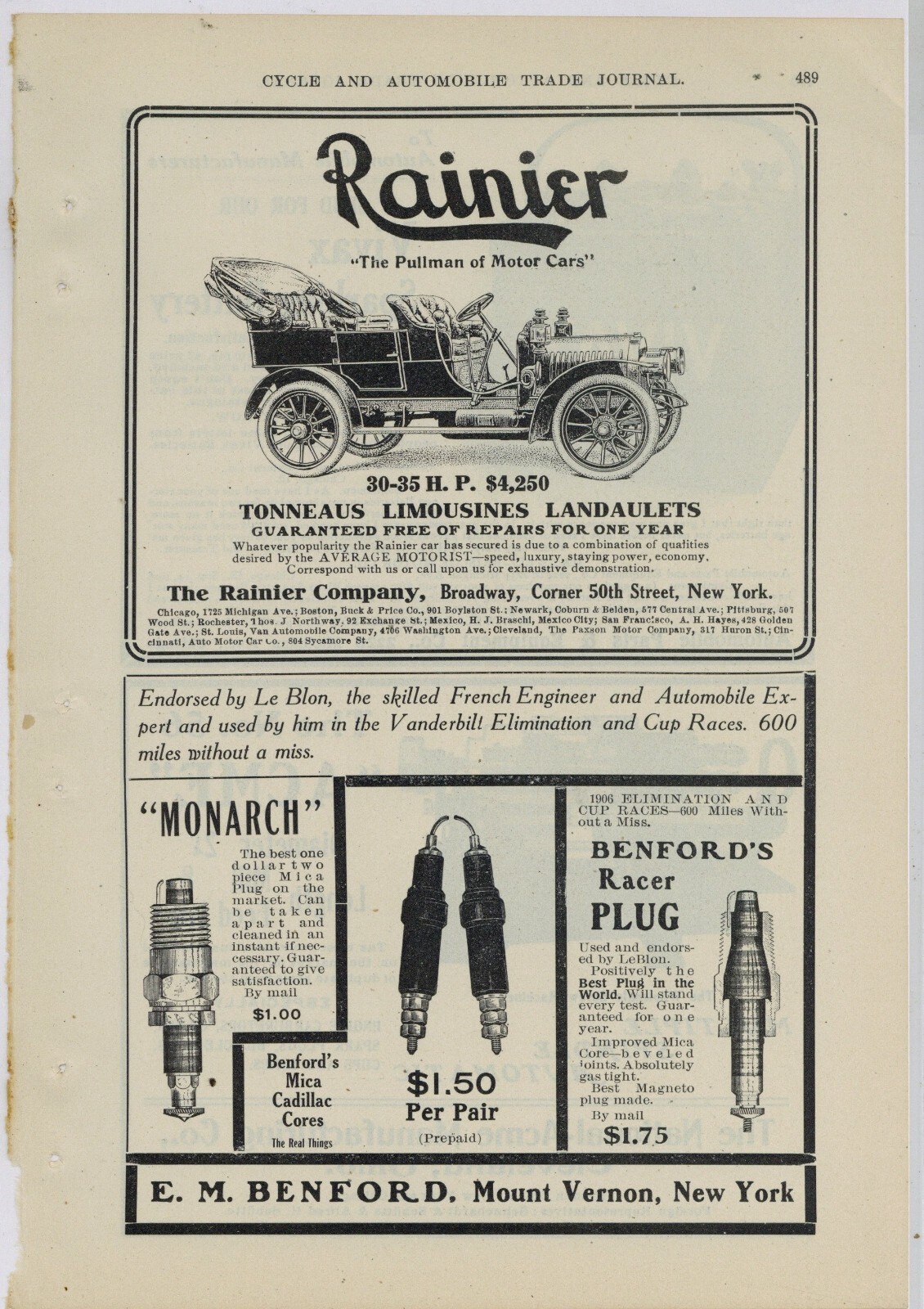 1907 Rainier Co. Ad: The Pullman of Motor Cars - New York City | eBay