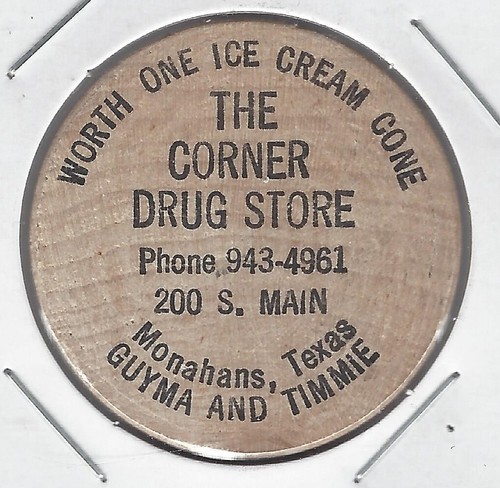 THE CORNER DRUG STORE, 200 S Main, MONAHANS, TEXAS, Ice Cream, Wooden ...