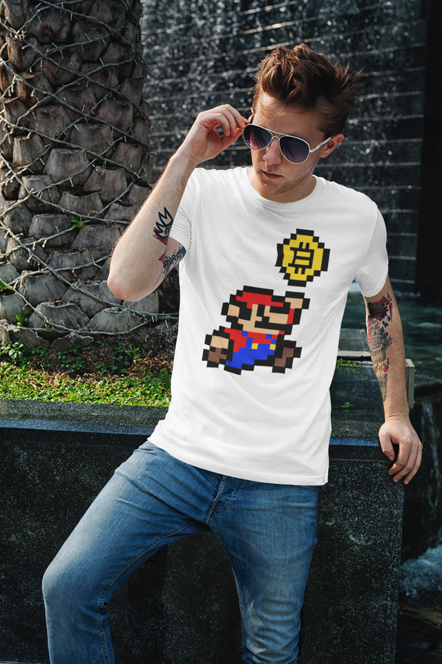 Bitcoin Super Mario Crypto T-Shirt Unisex Cotton Adult Sizes Nintendo ...