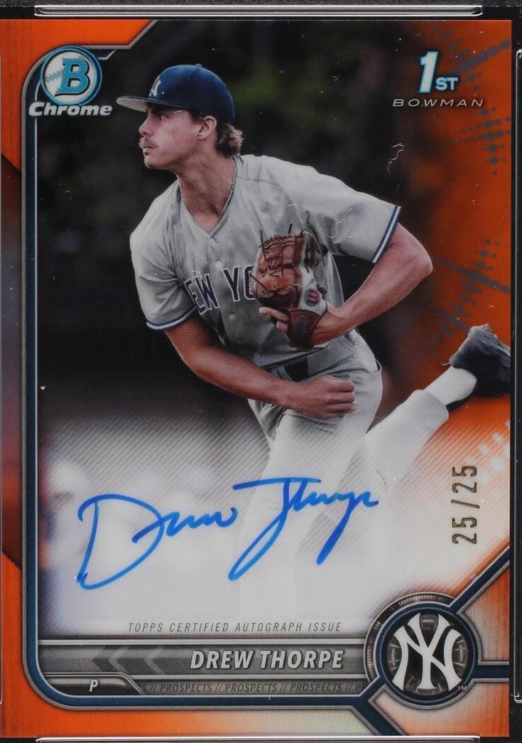 2022 Bowman Draft - Chrome Draft Pick Autographs Drew Thorpe #CDA-DT ...