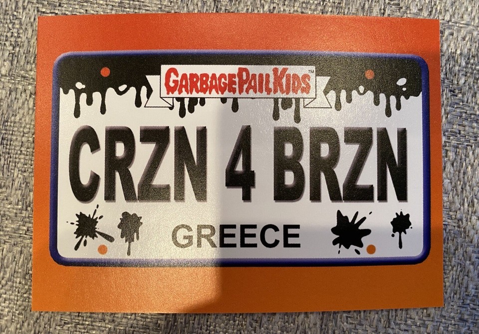 Greaser Greg #3 Garbage Pail Kids Krashers License Plate Card | eBay
