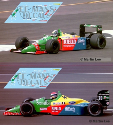 Decals Benetton B189 F1 British GP 1989 1:32 NSR Formula F1 Spa slot ...