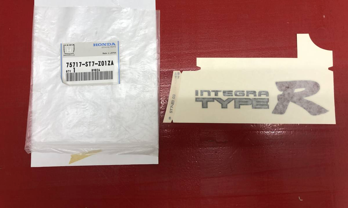 HONDA GENUINE OEM ACURA TYPE-R INTEGRA REAR DECAL EMBLEM ☆ 75717-ST7 ...