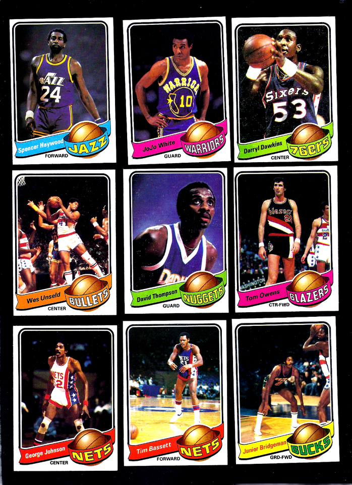 18 NMT 1979 Topps Basketball cards. Many HOF and Stars. Clean cards ...