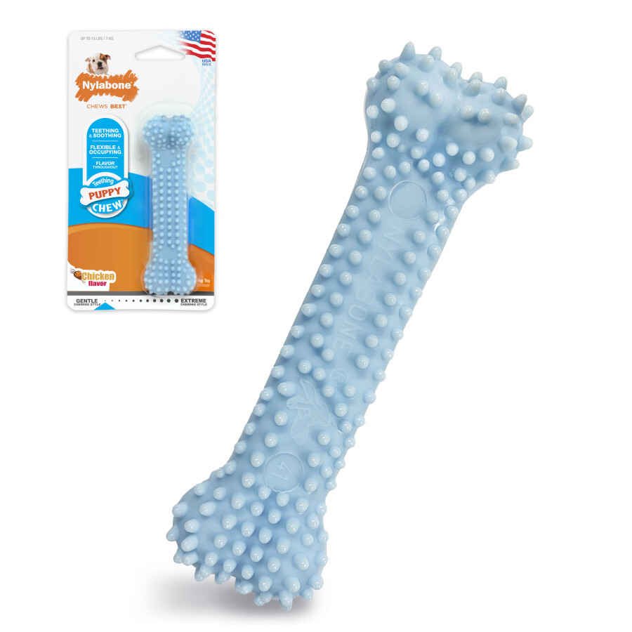 Nylabone Puppy Chew Teething Soft Bone Chicken, Petite | eBay