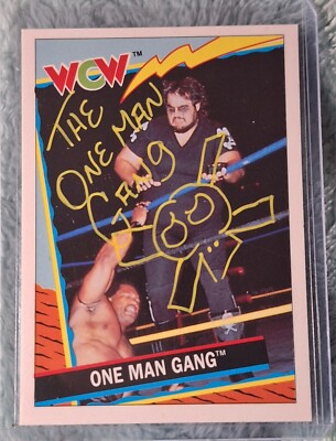 One Man Gang 1992 WCW Topps U.K. Signed Card #46 Autograph Akeem | eBay