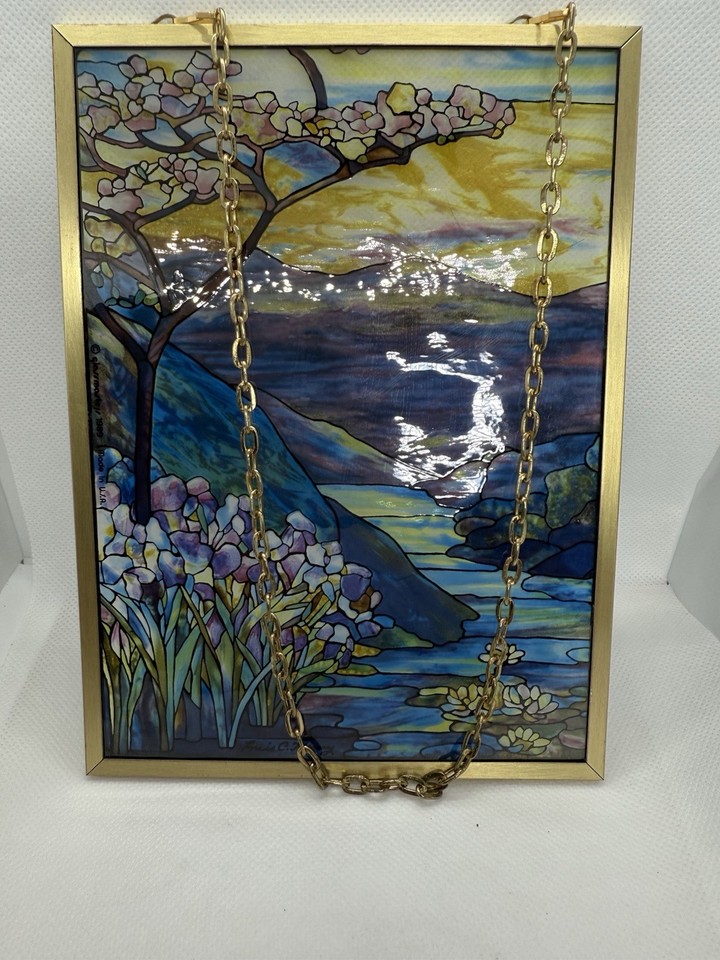 Vtg Glassmasters Louis C Tiffany Magnolias & Irises Stained Glass ...