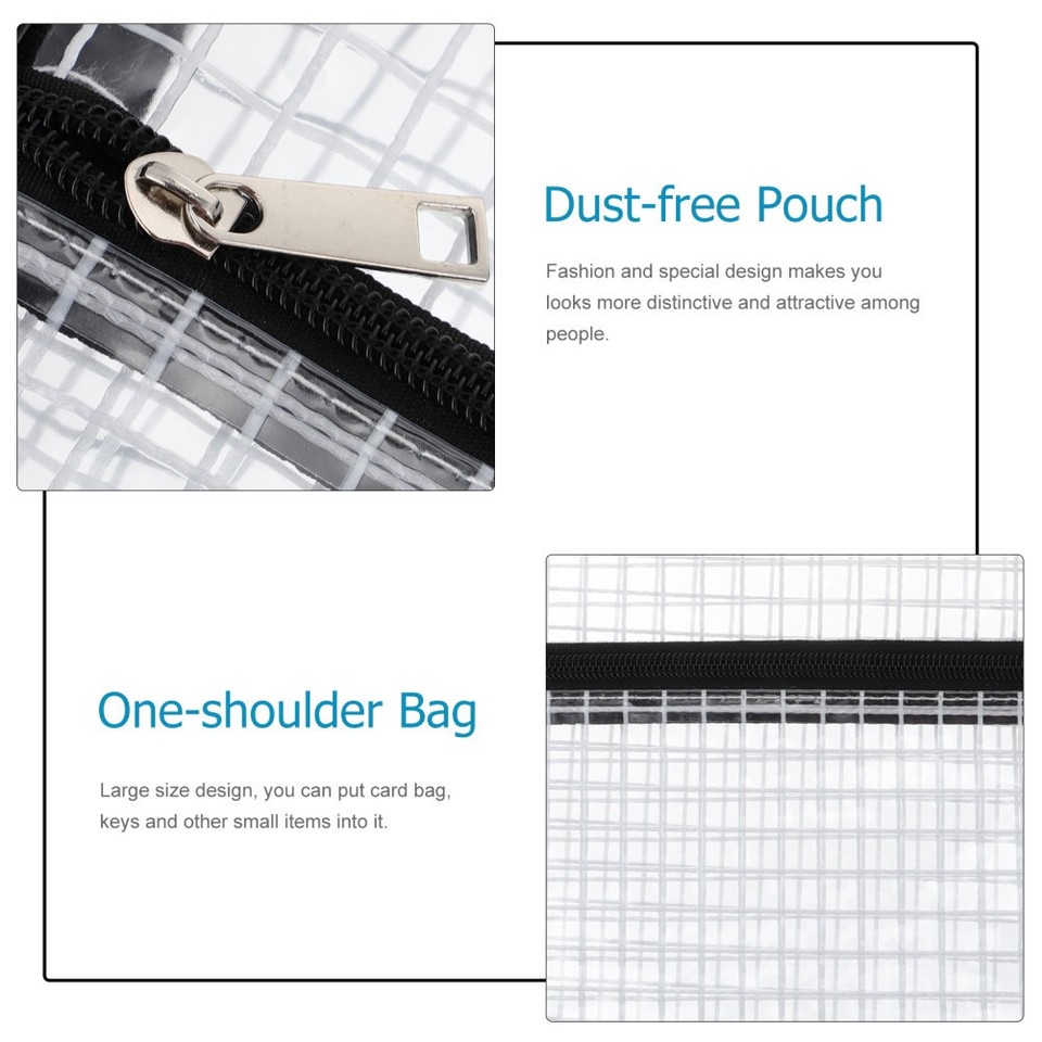 Cross Body Bag Transparent PVC Grid Bag Shoulder Pouch Anti-static ...
