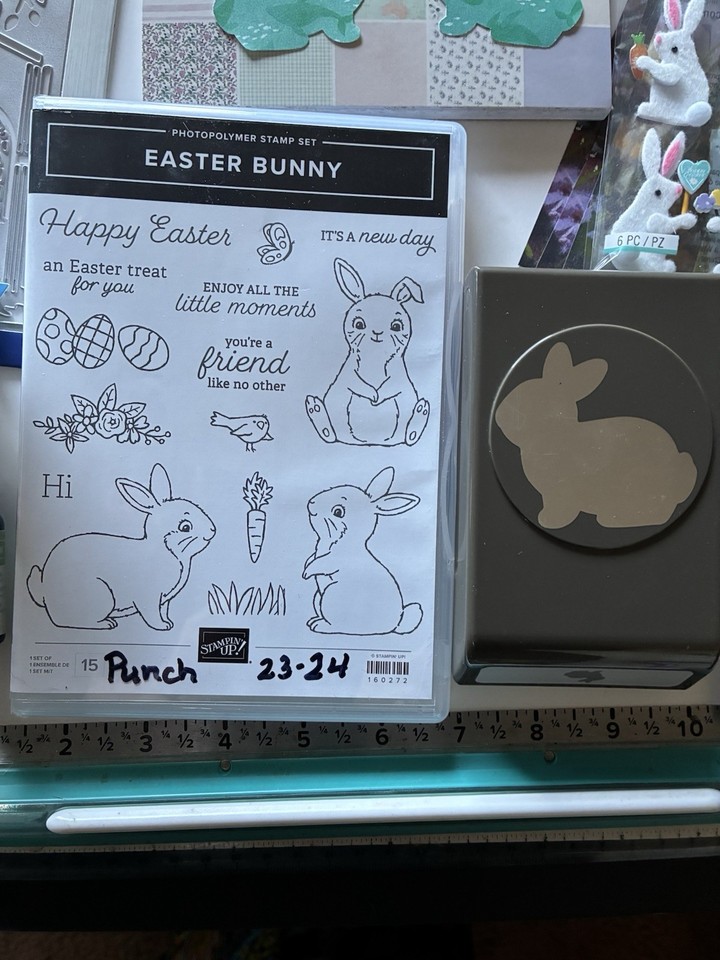 Stampin’ Up! EASTER BUNNY Spring Rabbit Stamp XL Punch BONUS DSP Die ...