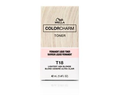 Wella Color Charm T18 Lightest Ash Blonde Permanent Liquid Hair Toner 1 ...