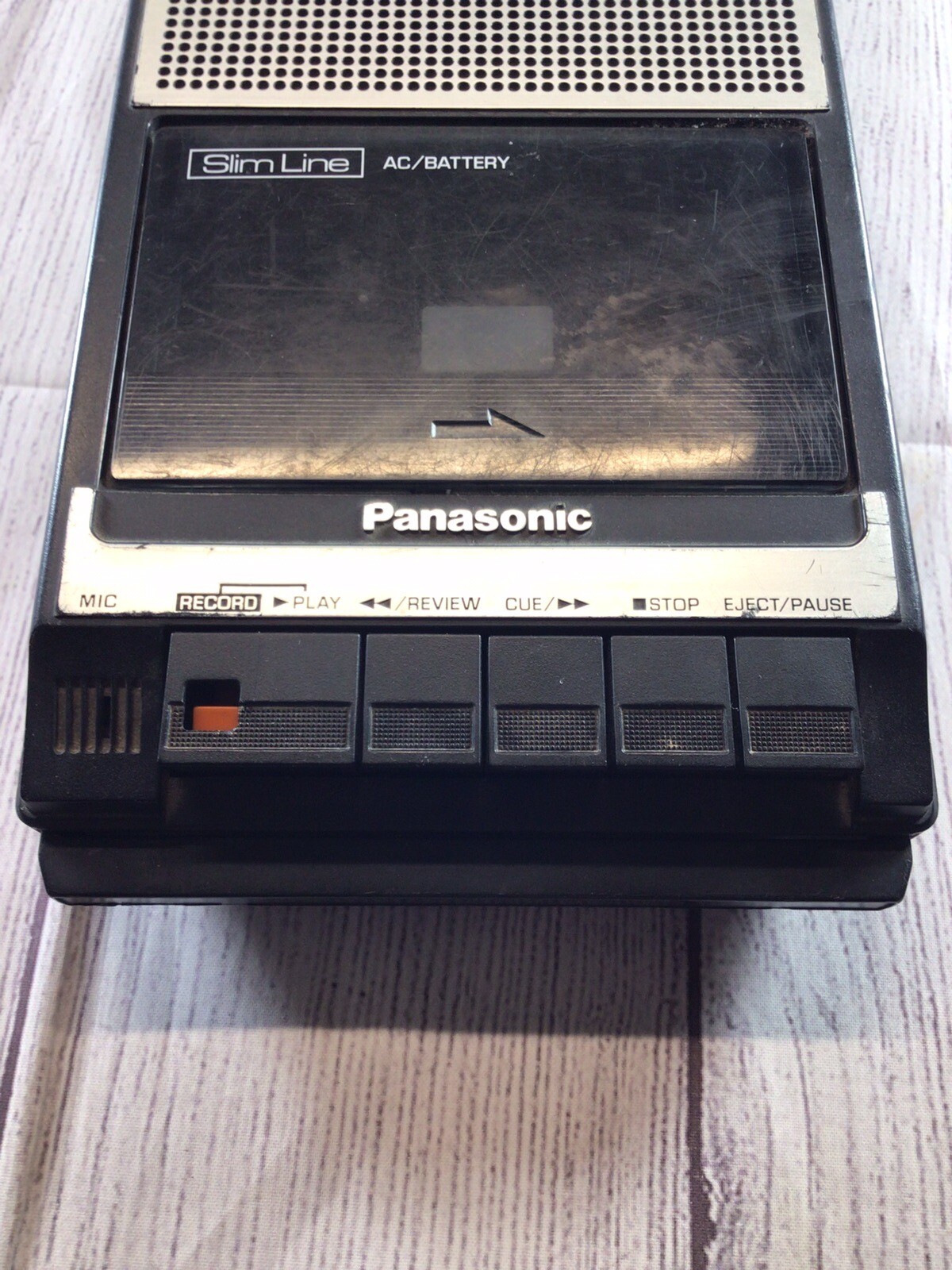 Panasonic Slim Line Portable Cassette Recorder Speaker AC and Battery ...