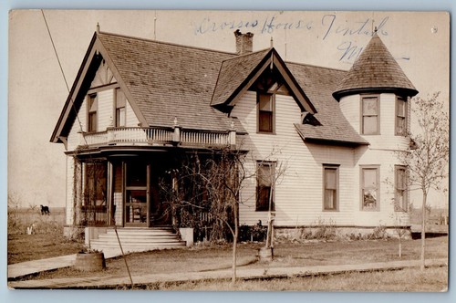 Tintah Minnesota MN Postcard RPPC Photo Crosses House Scene Field c1910 ...