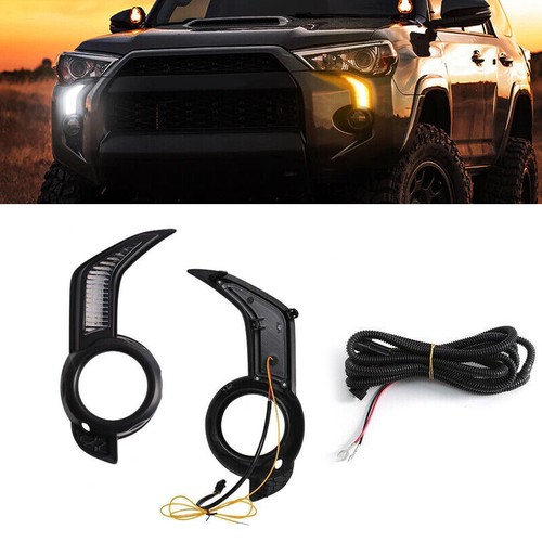 2x LED DRL Daytime Running Light Fog Lamp Turn Signal Fit For Toyota ...