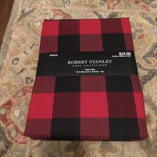 Robert Stanley Home Collection Red Black Buffalo Check Tablecloth New ...